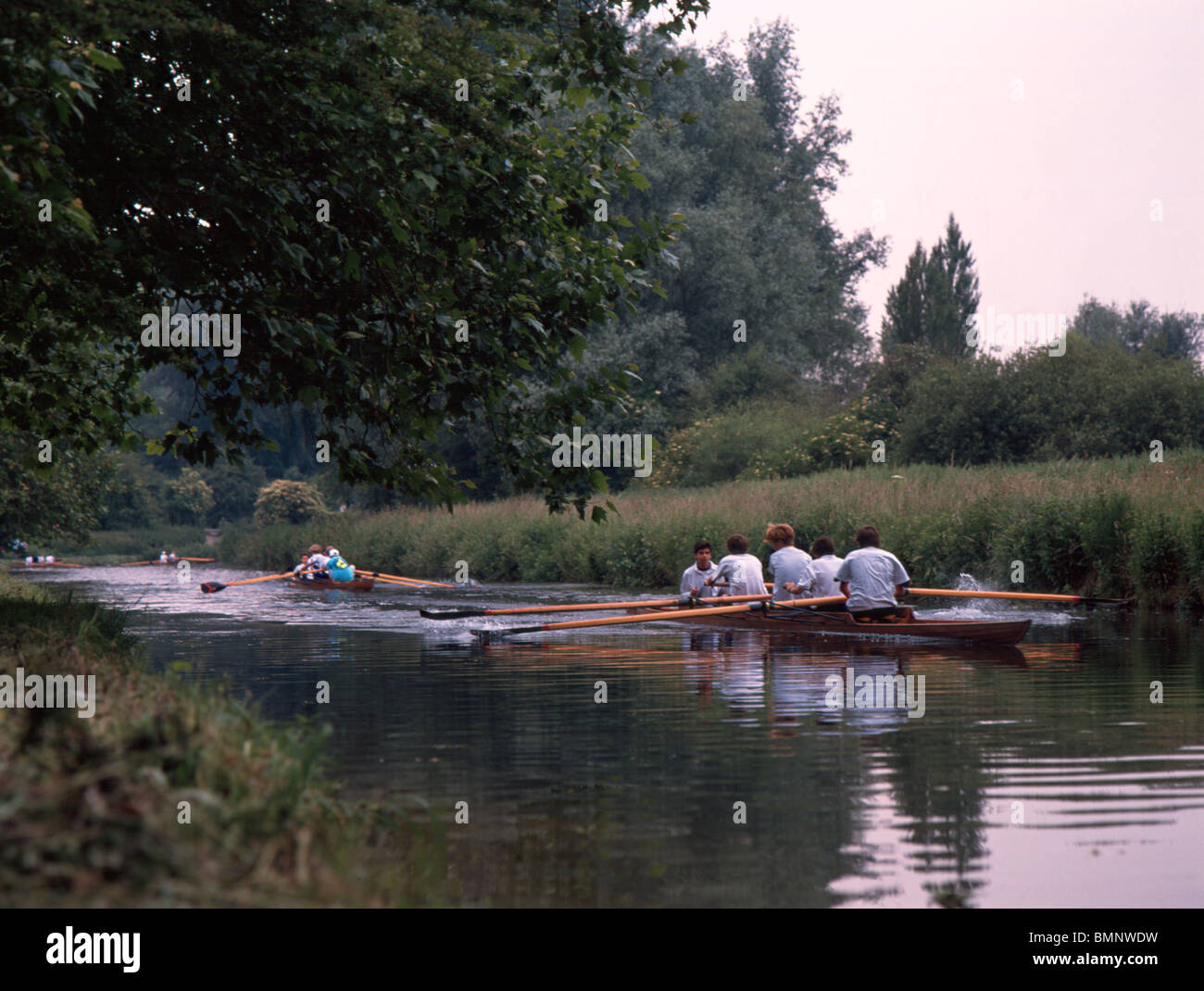 Winchester College 1980's. Rowing on the River Itchen Stock Photo - Alamy