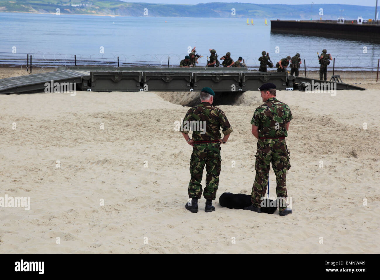 Soldiers training landing on the beach of Weymouth Stock Photo - Alamy
