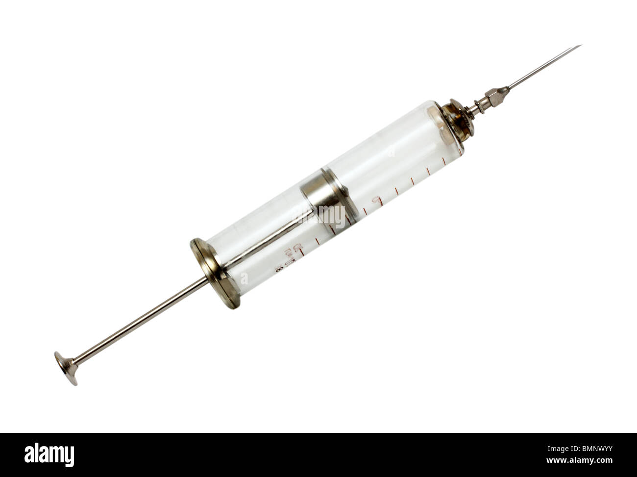 large syringe with thick needle isolated on white Stock Photo - Alamy