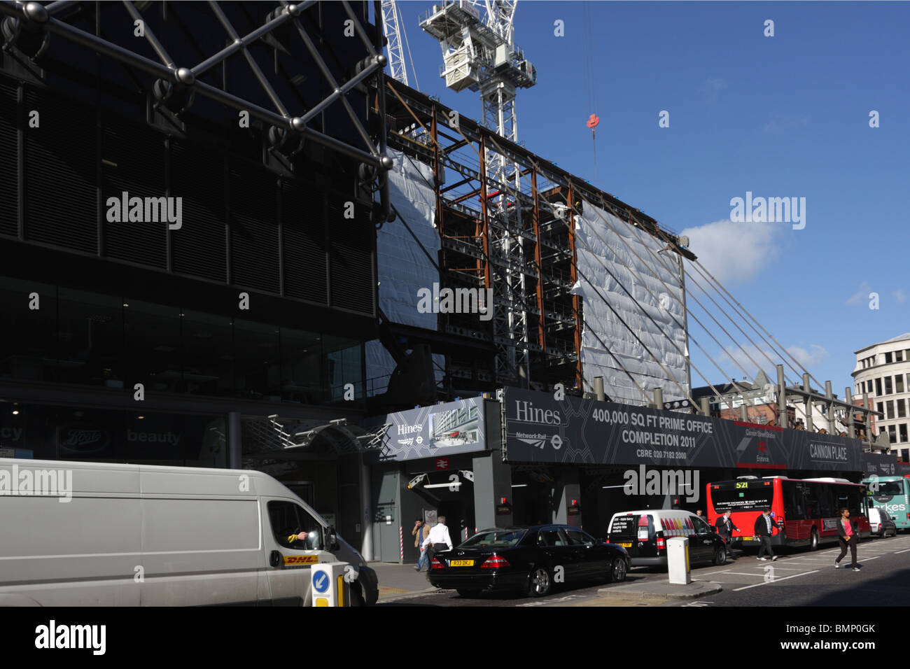 Street level aspect of the current redevelopment of the busy commuter ...
