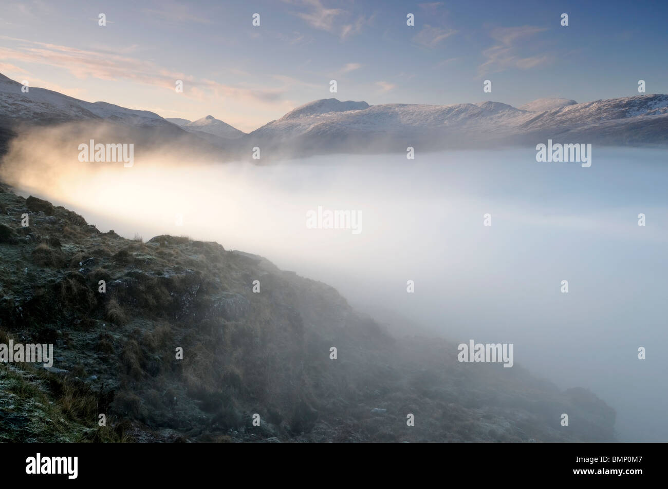 mcgillycuddy reeks killarney kerry ireland snow cover covered mountains ...