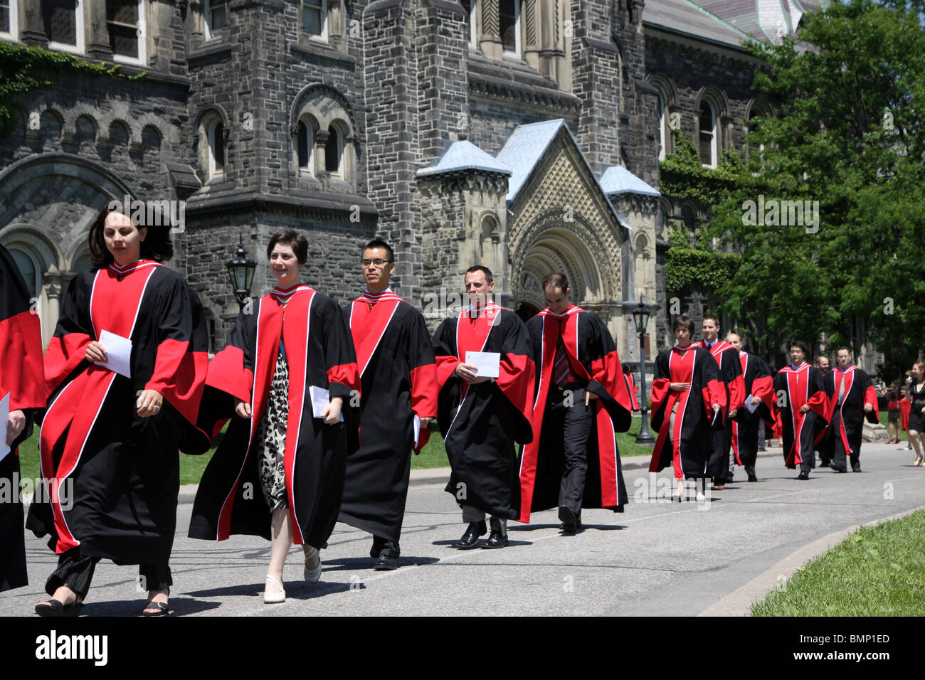 University graduation procession in front of University College at the ...