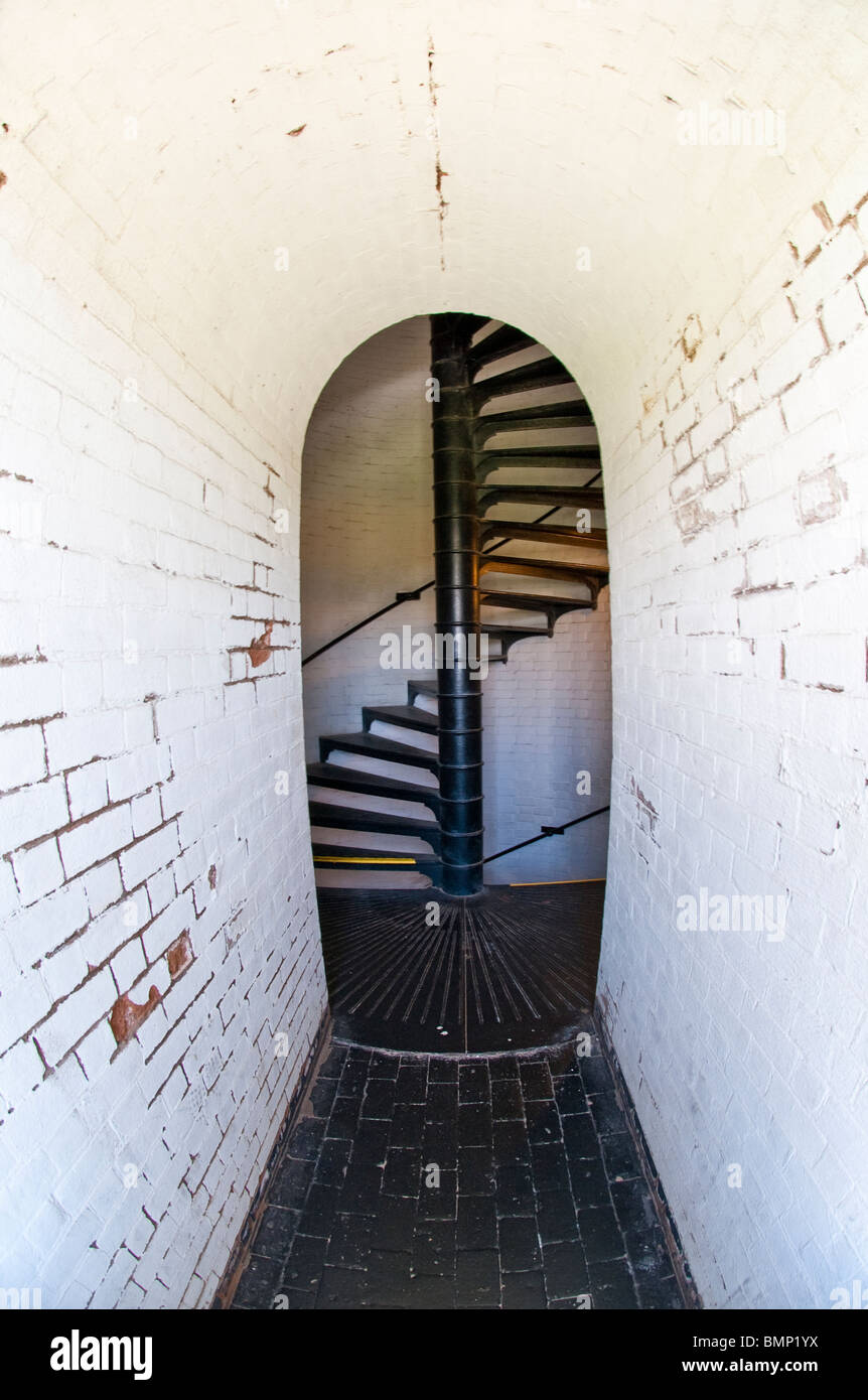 Interior view of spiral stair in Tybee Island Lighthouse, Savannah GA Stock Photo - Alamy