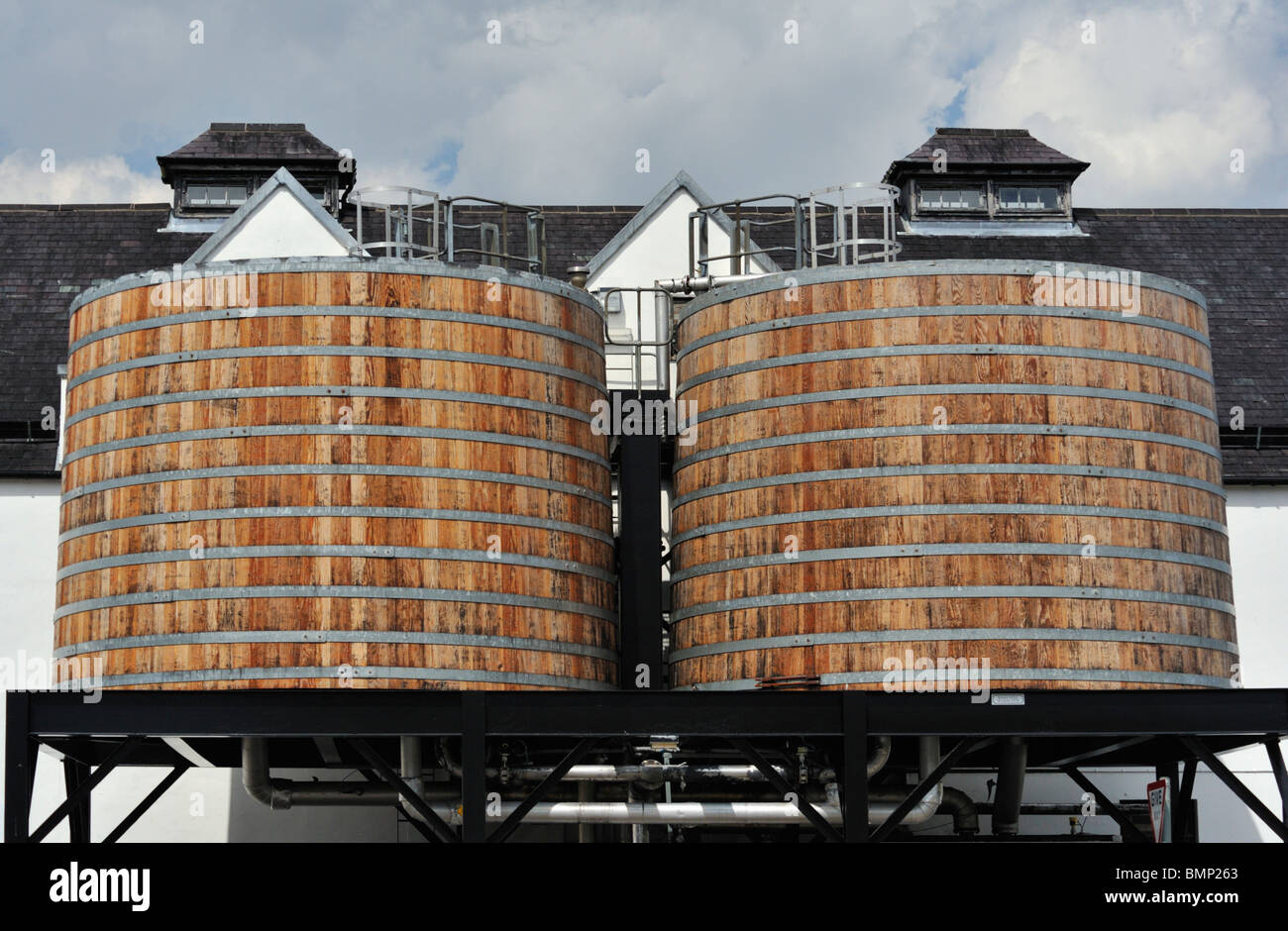 Wooden worm condensers. Dalwhinnie Whisky Distillery, Dalwhinnie ...
