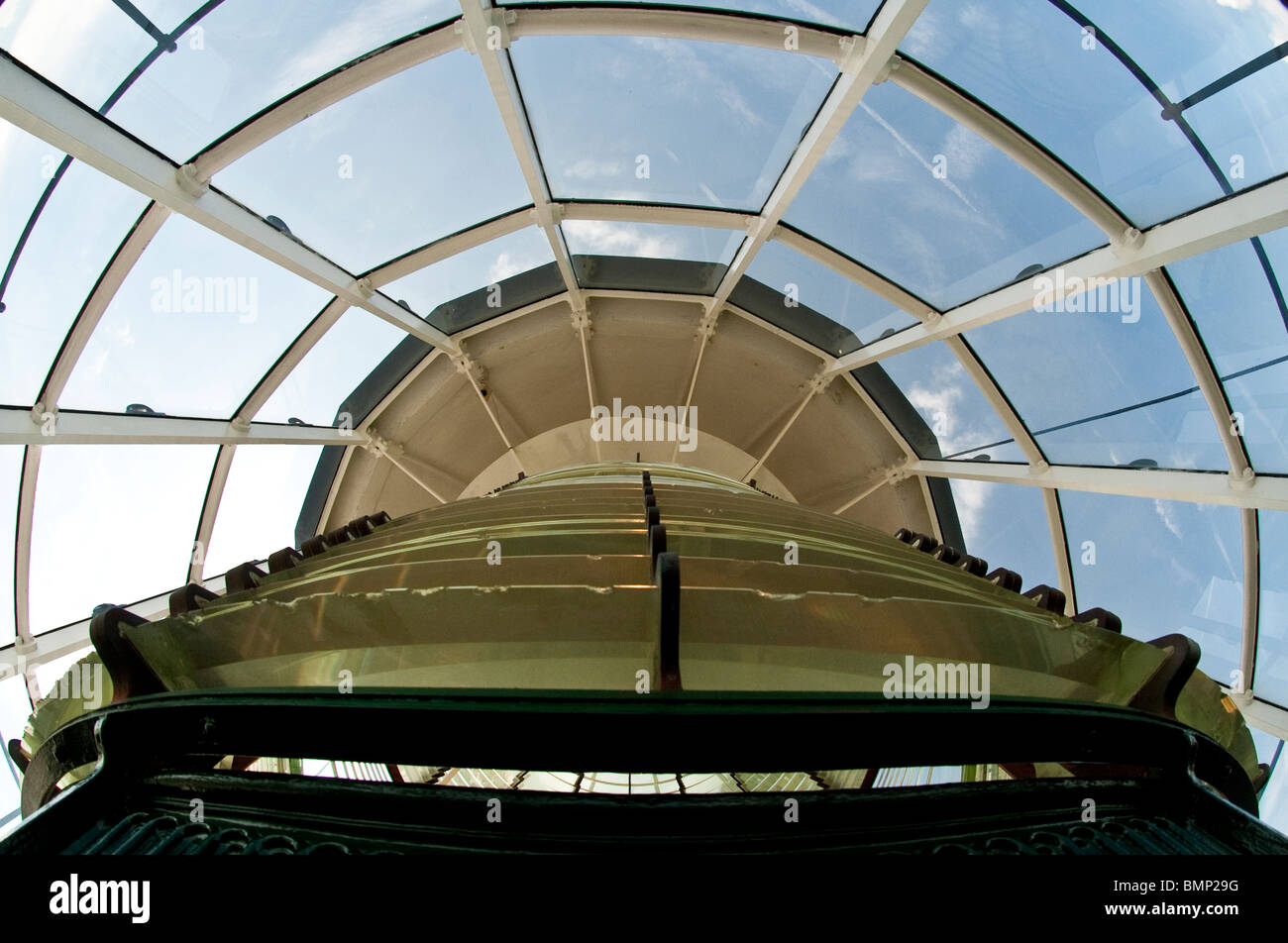 First Order Fresnel Lens in Tybee Island Lighthouse, Savannah GA Stock ...