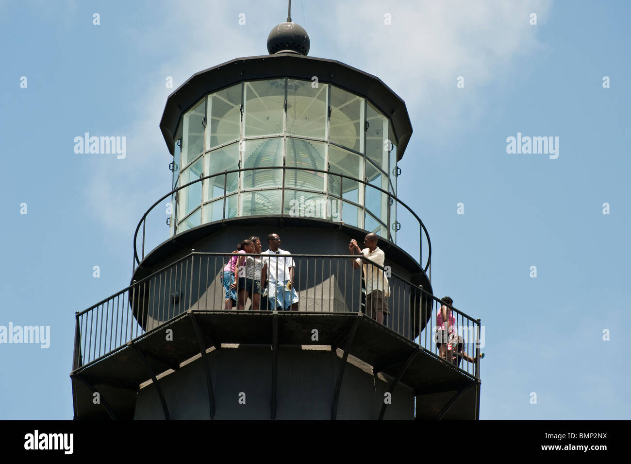 Tourist atop the Tybee Island Lighthouse, Savannah GA Stock Photo - Alamy