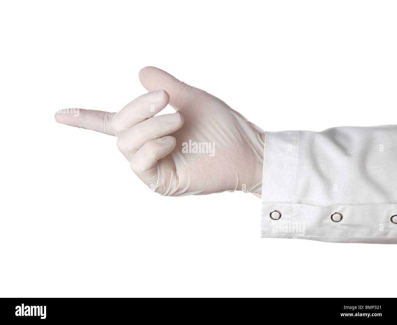 A doctor's hand is pointing to the left Stock Photo - Alamy