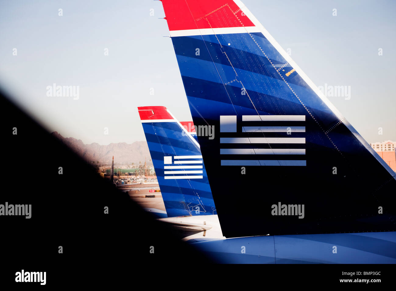america flight wing tips US airways logo close Stock Photo - Alamy