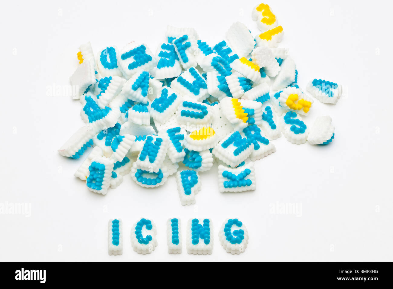 Pile of iced letters Stock Photo - Alamy