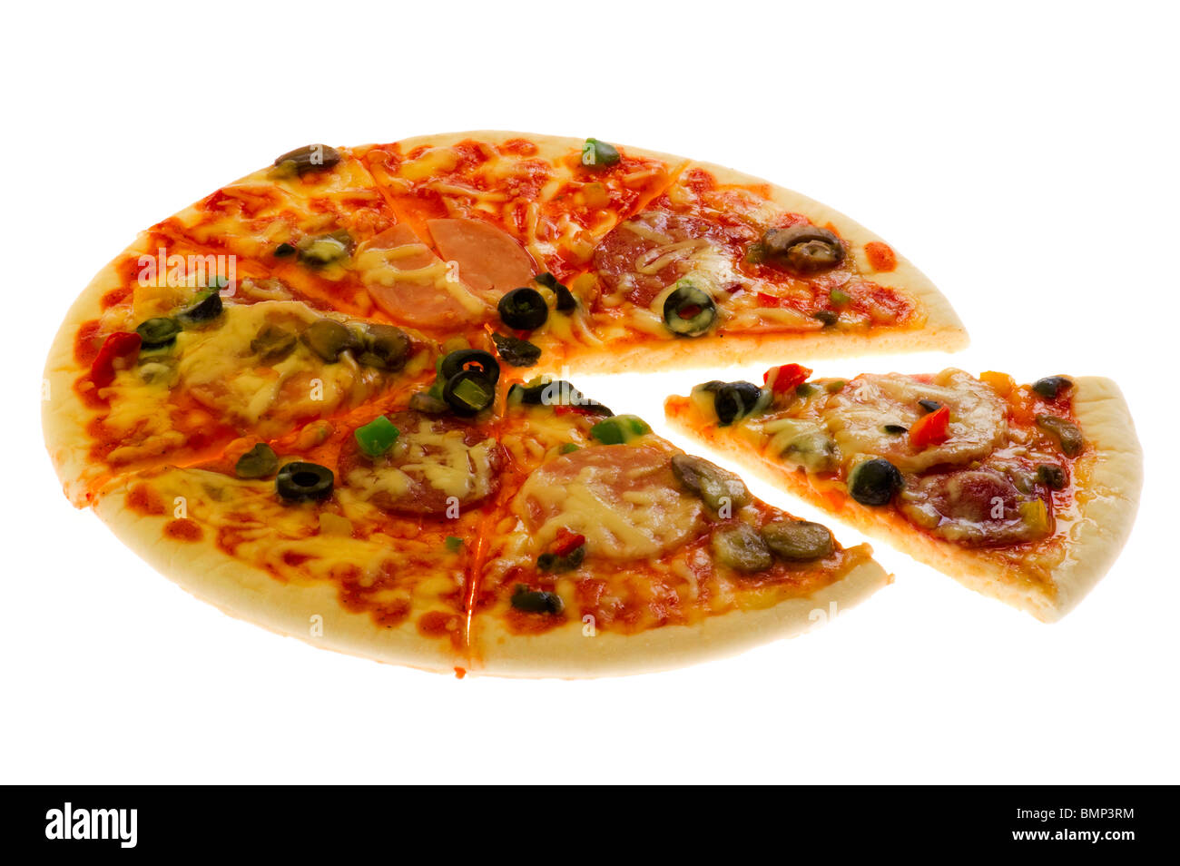 object on white - food pizza close up Stock Photo - Alamy