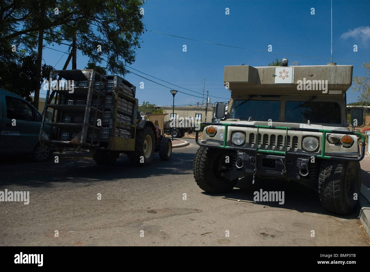 Israeli military ambulance HMMWV Humvee parked in a northern Israeli ...