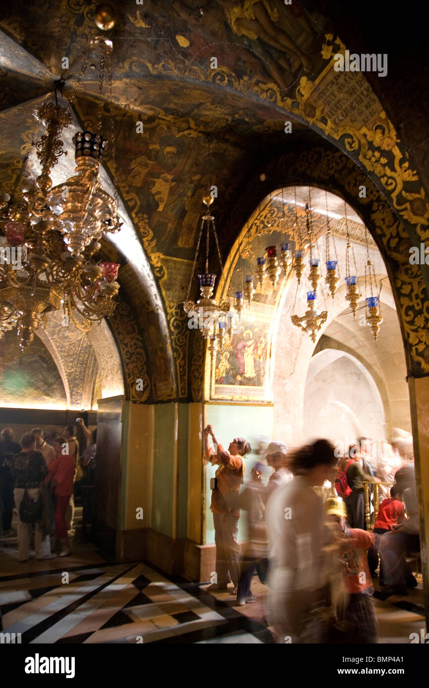 Room containing Christ's Tomb in church of Holy Sepulchre Stock Photo ...