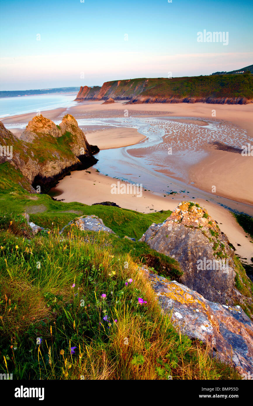 Three Cliffs Bay, Gower peninsula, Wales Stock Photo - Alamy