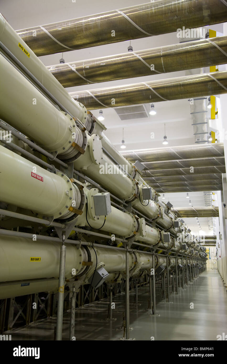 Power Plant generator room generators uae interior Stock Photo - Alamy