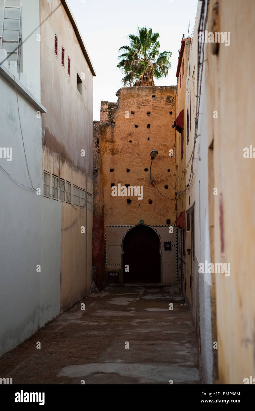 Modern gate in the ancient city walls, Oujda, Oriental region, Morocco ...
