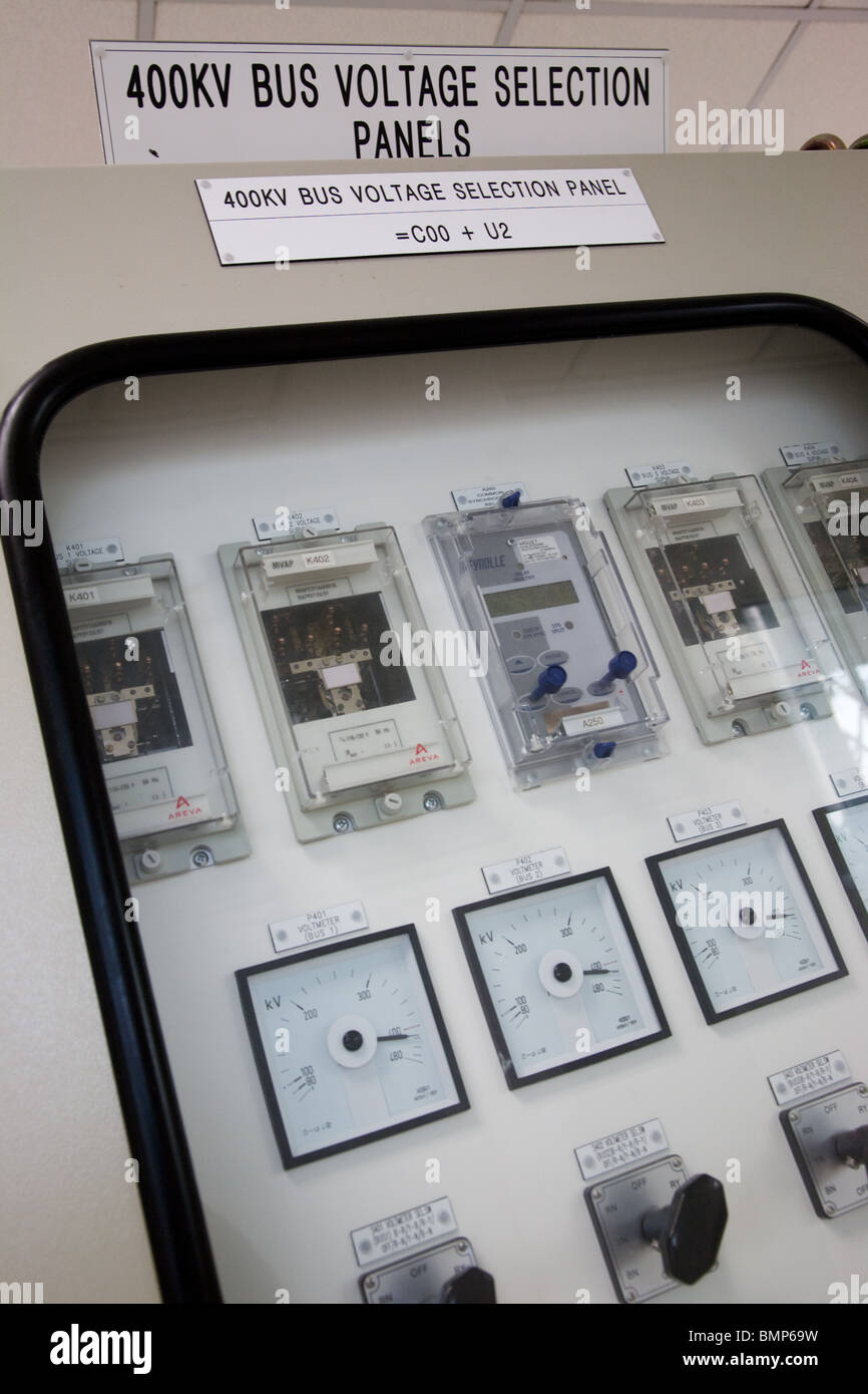 Power Plant control room switches electricity uae Stock Photo - Alamy