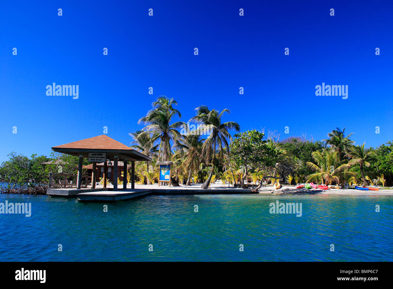 Beach houses ; Island Roatan ; Country Honduras Stock Photo - Alamy