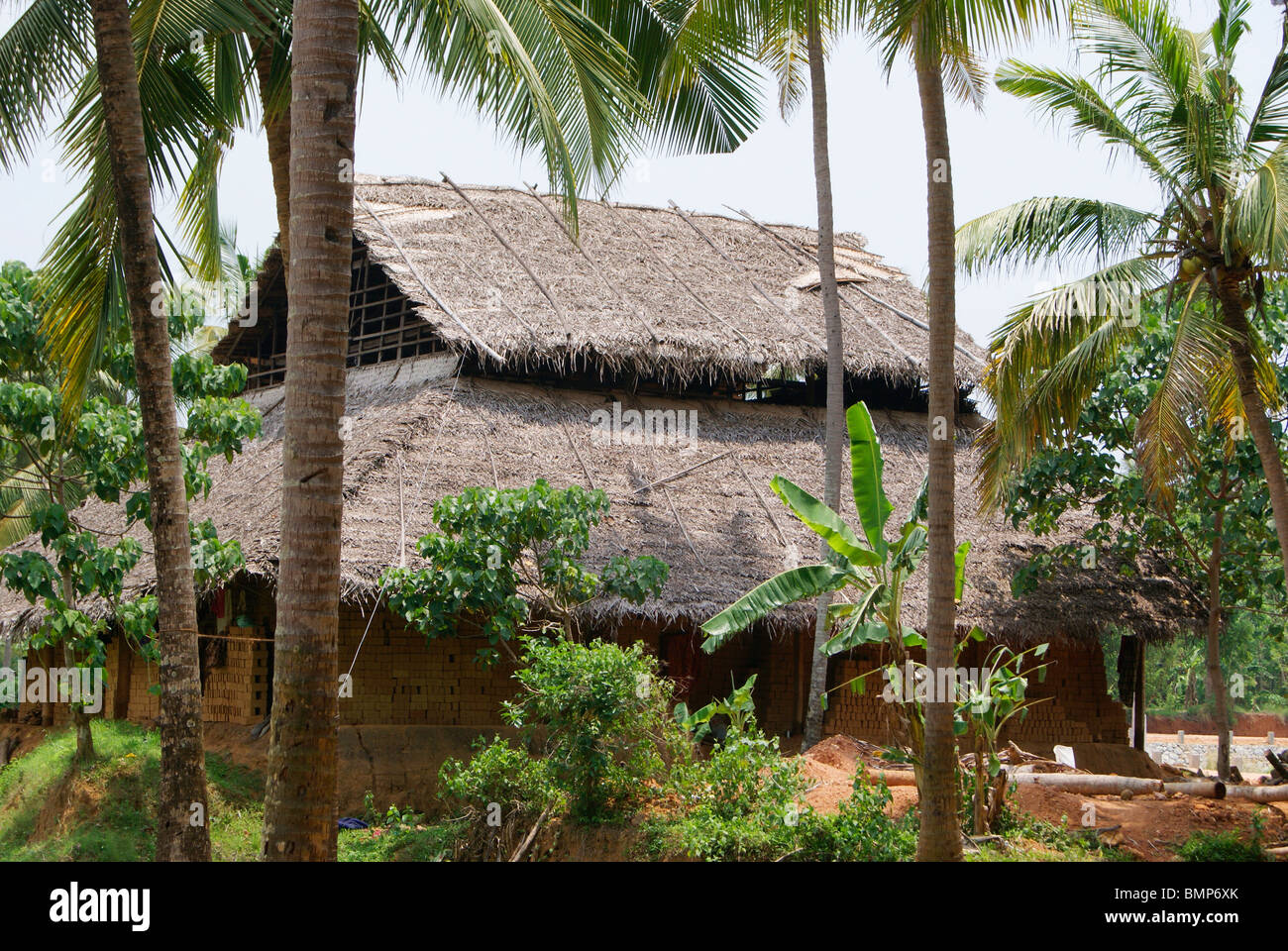 Double headed Hut made up of clayey material and dry coconut leaf as ...