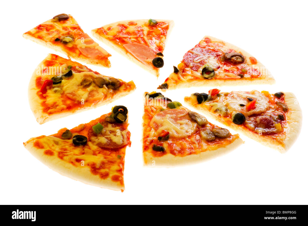 object on white - food pizza close up Stock Photo - Alamy