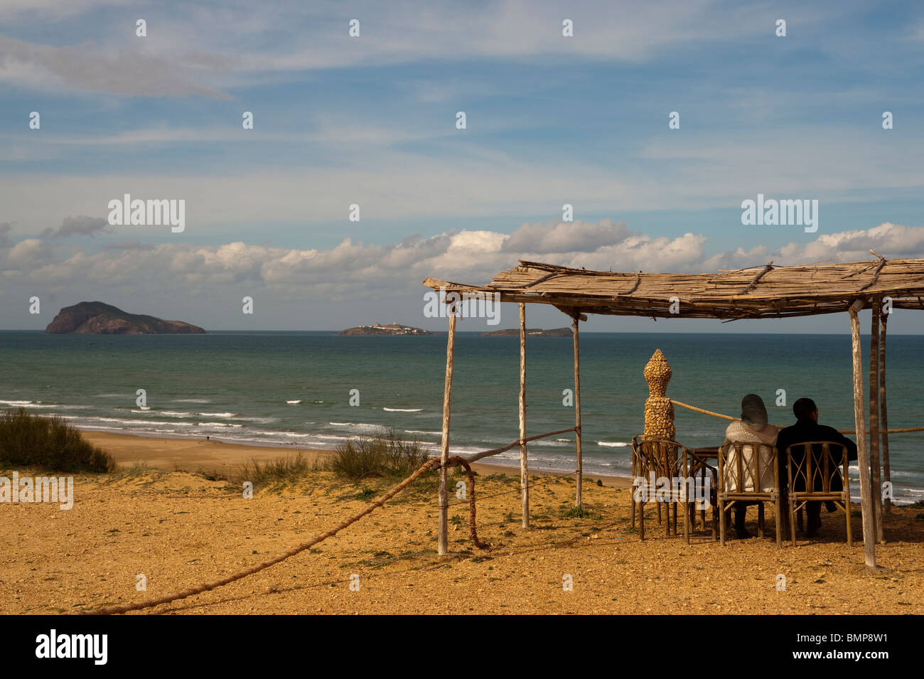 Moroccan couple, Moulouya river natural reserve, close to the resorts ...