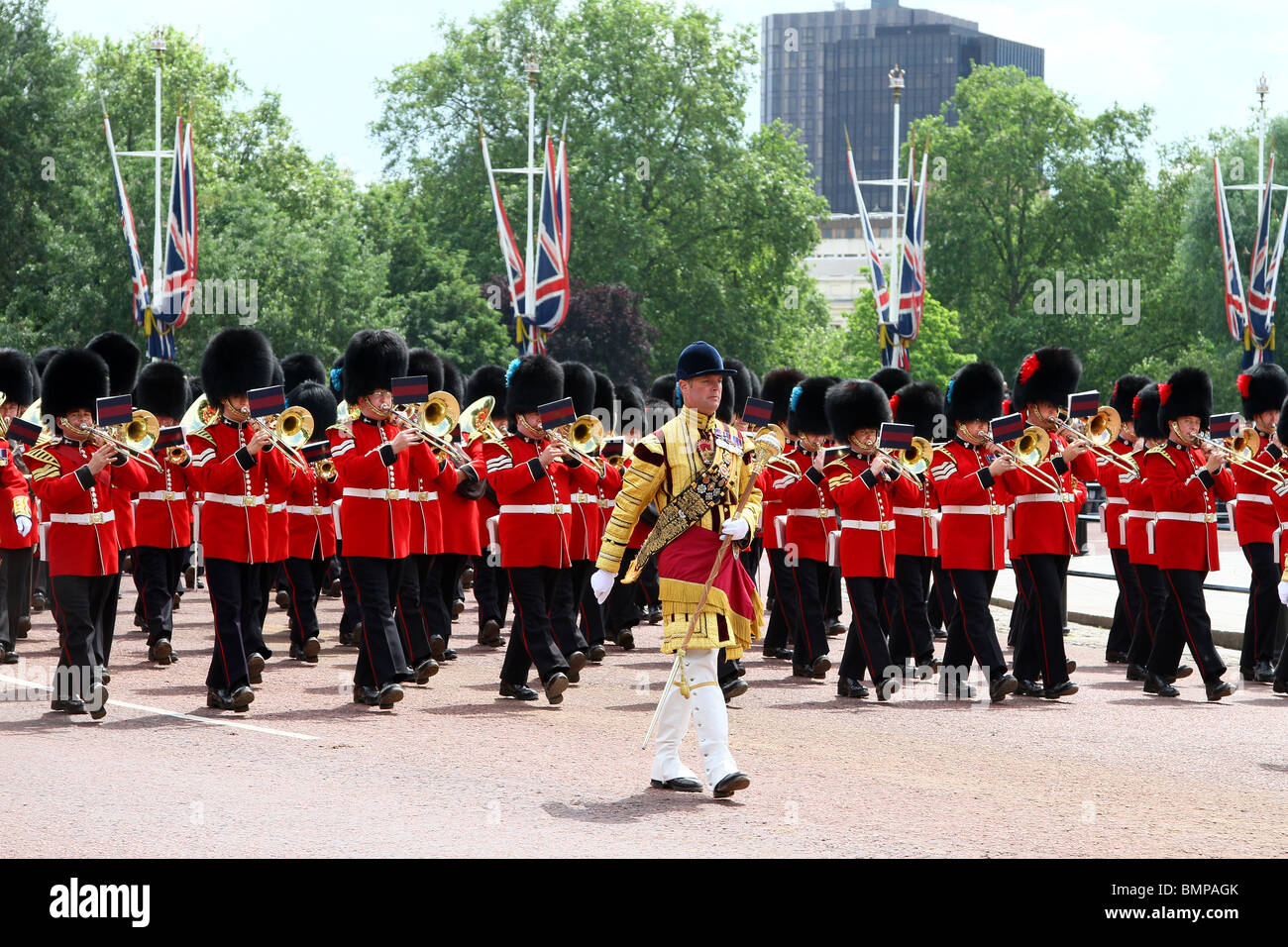 Pic: Paul Marriott . . Trooping the Colour . . 12.06.10 Bandsmen march ...