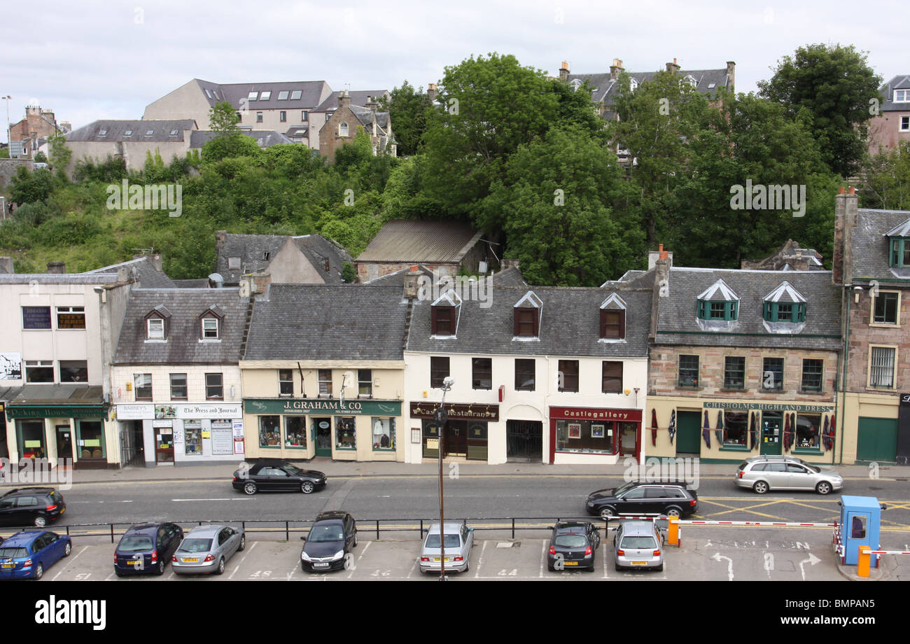 elevated view of Inverness street scene Scotland June 2010 Stock Photo ...