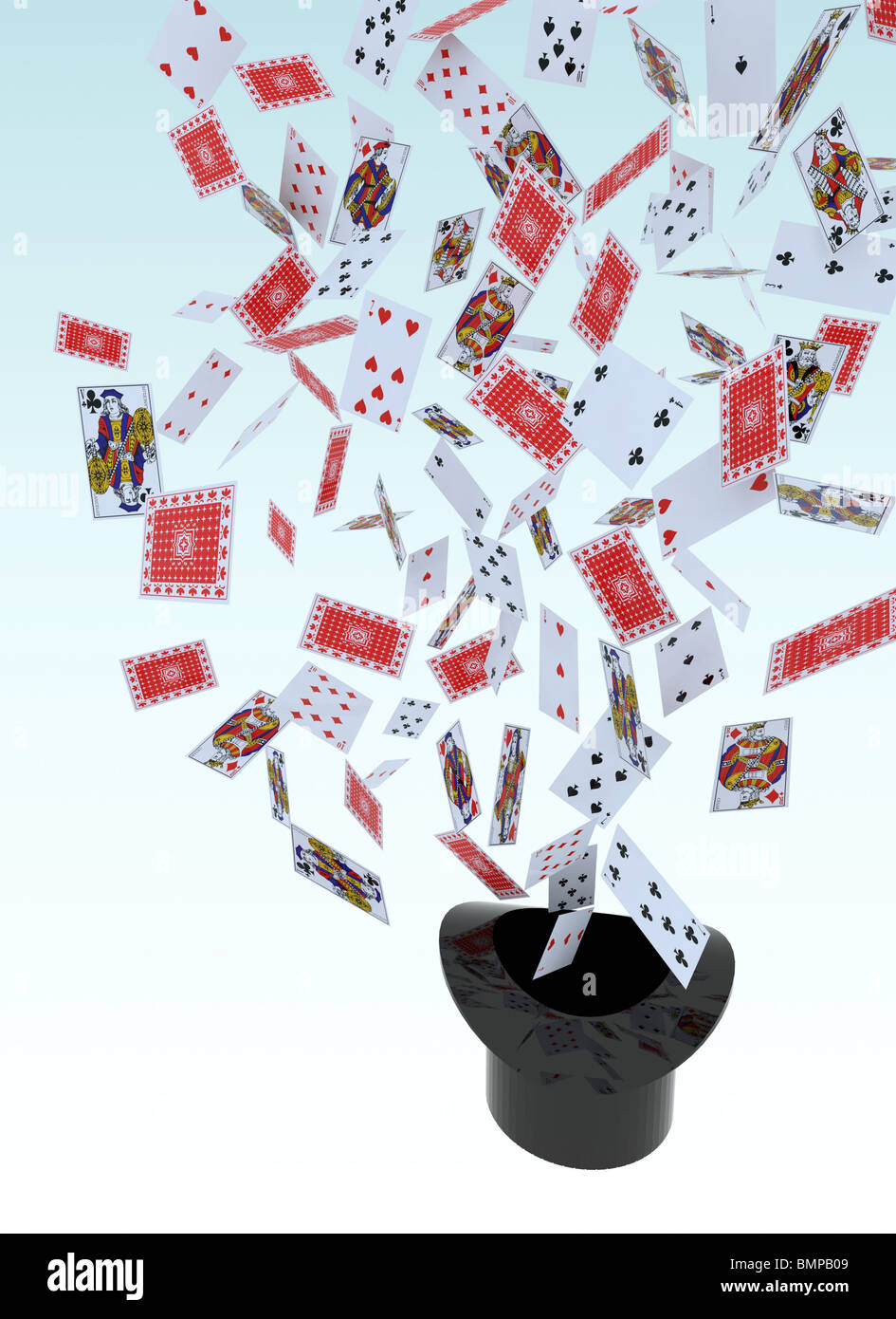 cards explosion cylinder magic show Stock Photo - Alamy