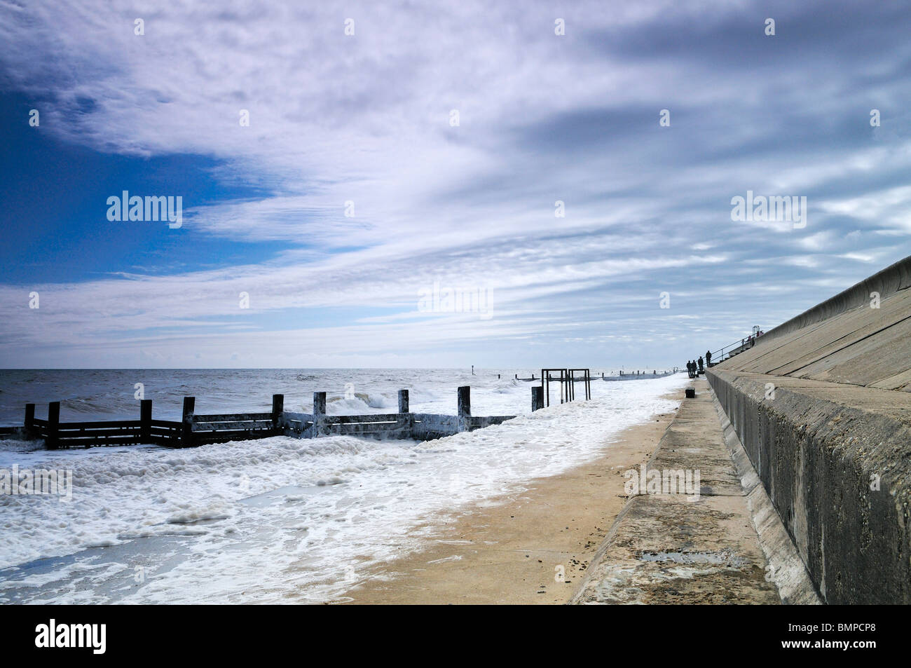 Sea Defences at Walcot Beach, Norfolk UK Stock Photo - Alamy