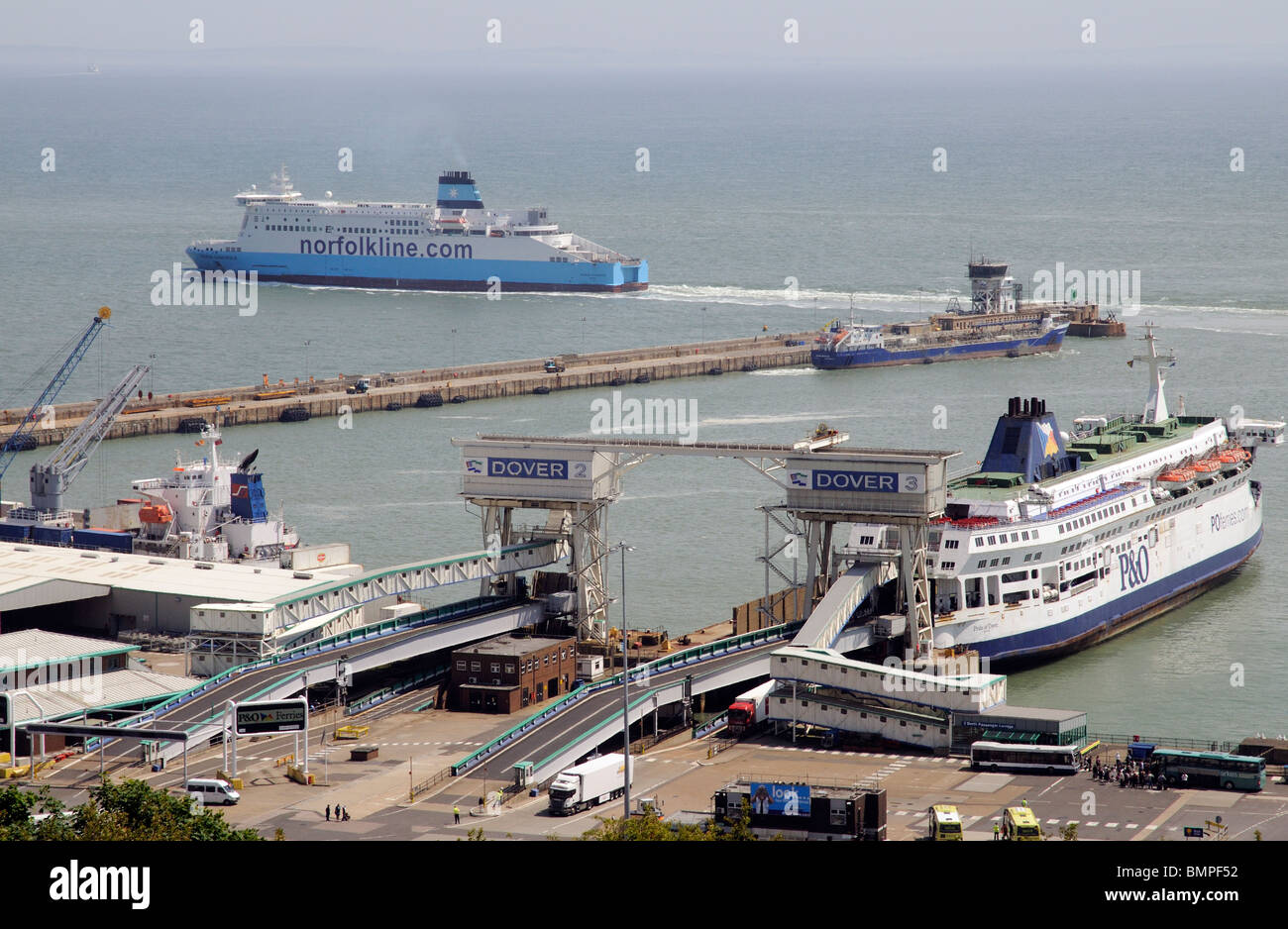 Cross channel ferries Port of Dover Kent England UK Norfolklines Maersk ...