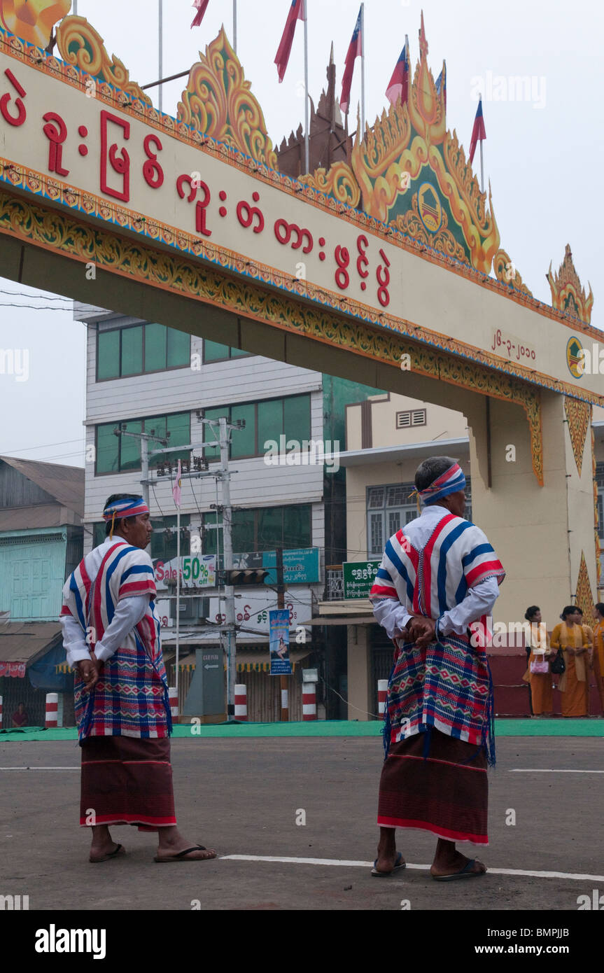 Myanmar. Burma. Bago. Inauguration of bridge enlargement for Army Day ...
