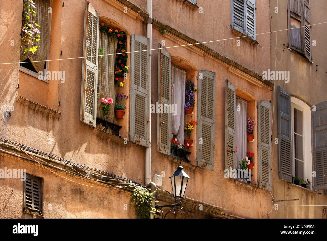 decorated windows at Grasse, Provence, Alpes-Maritimes, France Stock ...