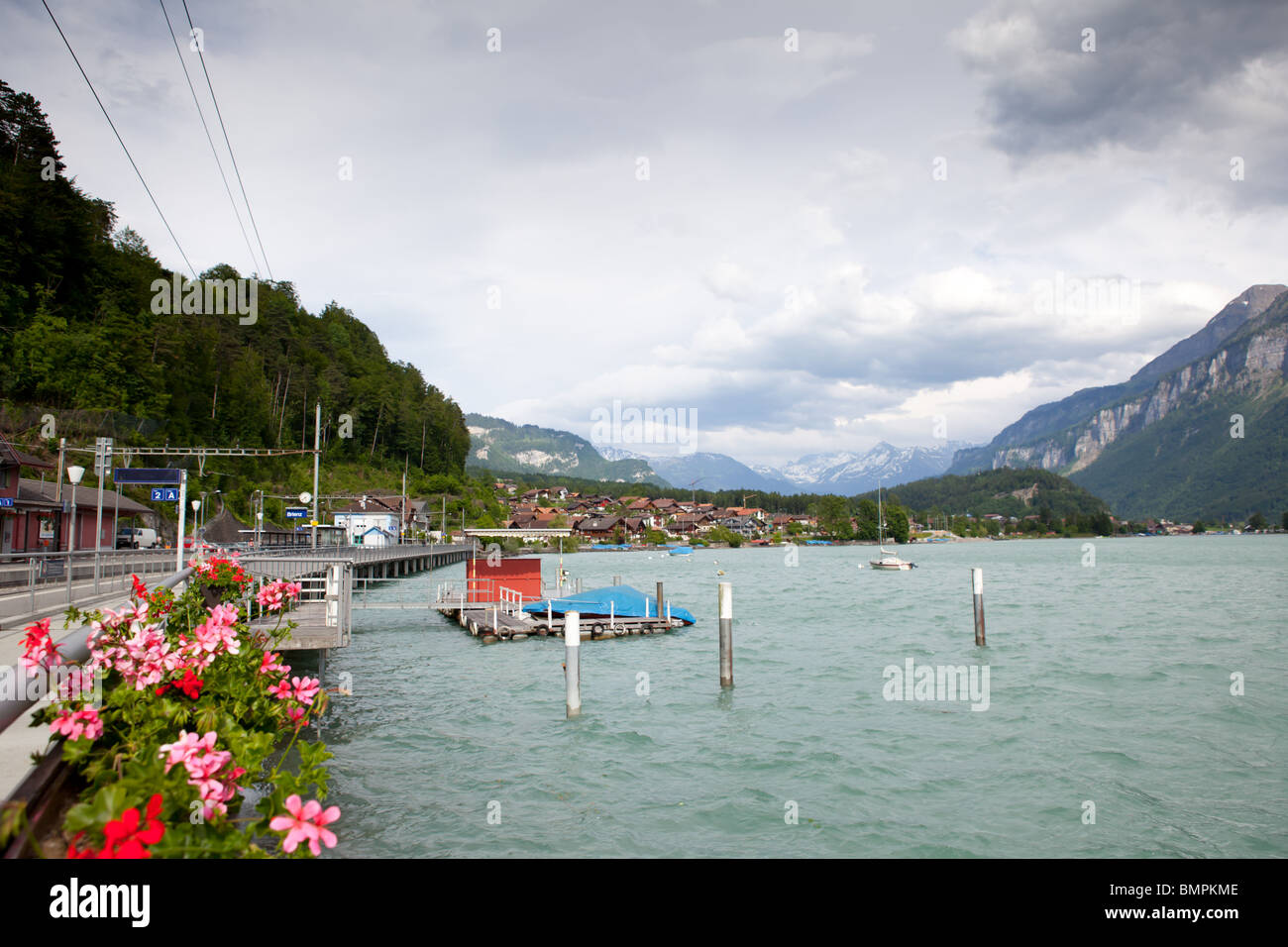 The lake of Brienz / Brienzersee in the Bernese Oberland, Switzerland ...