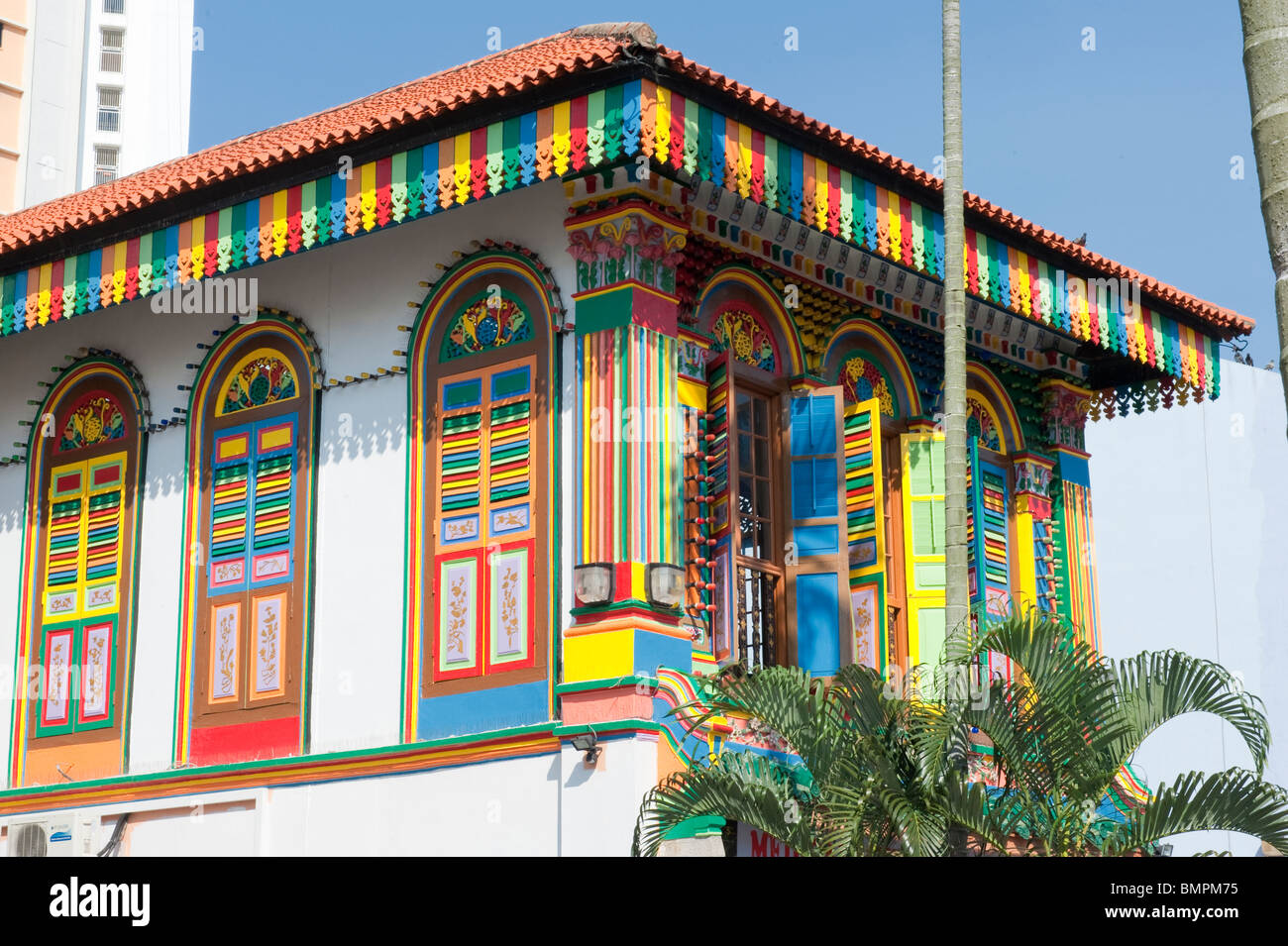 Colourful House in Little India Stock Photo - Alamy