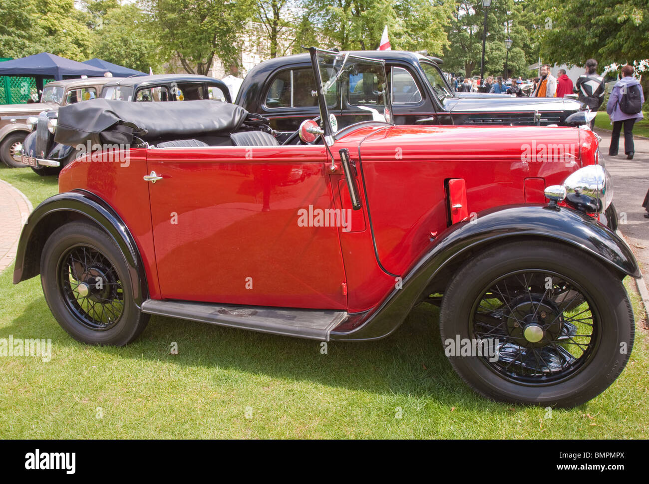 Red Austin 7 classic car Stock Photo - Alamy