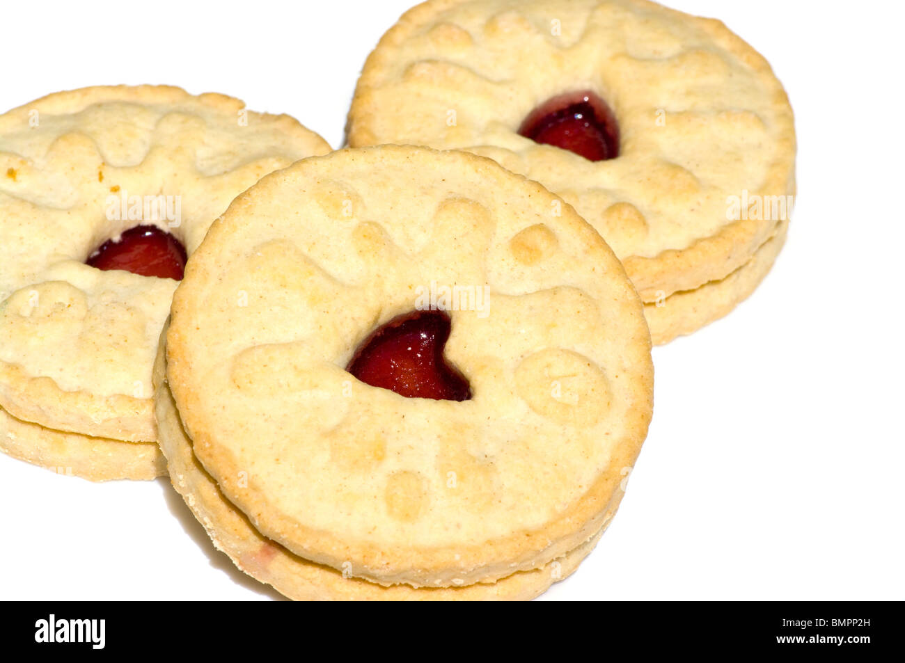 Jammy Dodger Biscuits Isolated Against A White Background Stock Photo ...