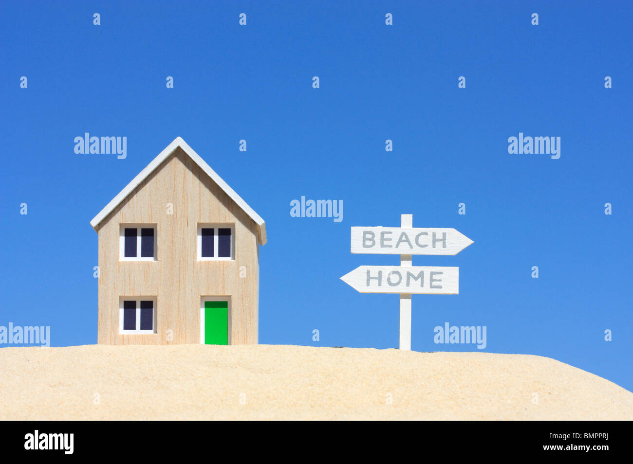 Model house and signpost Stock Photo - Alamy