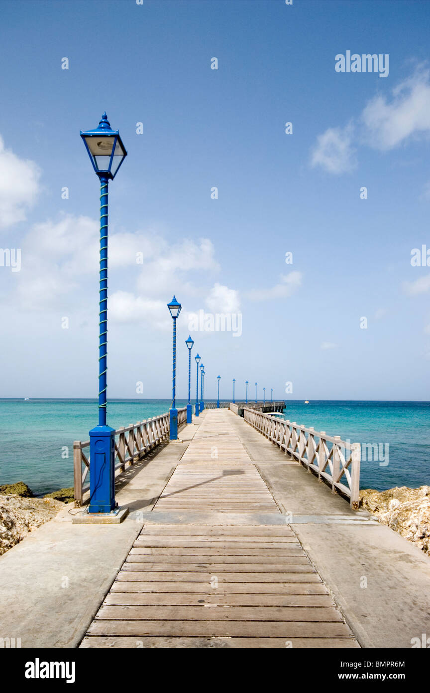The pier in Speightstown, St. Thomas Parish on the Caribbean island of ...