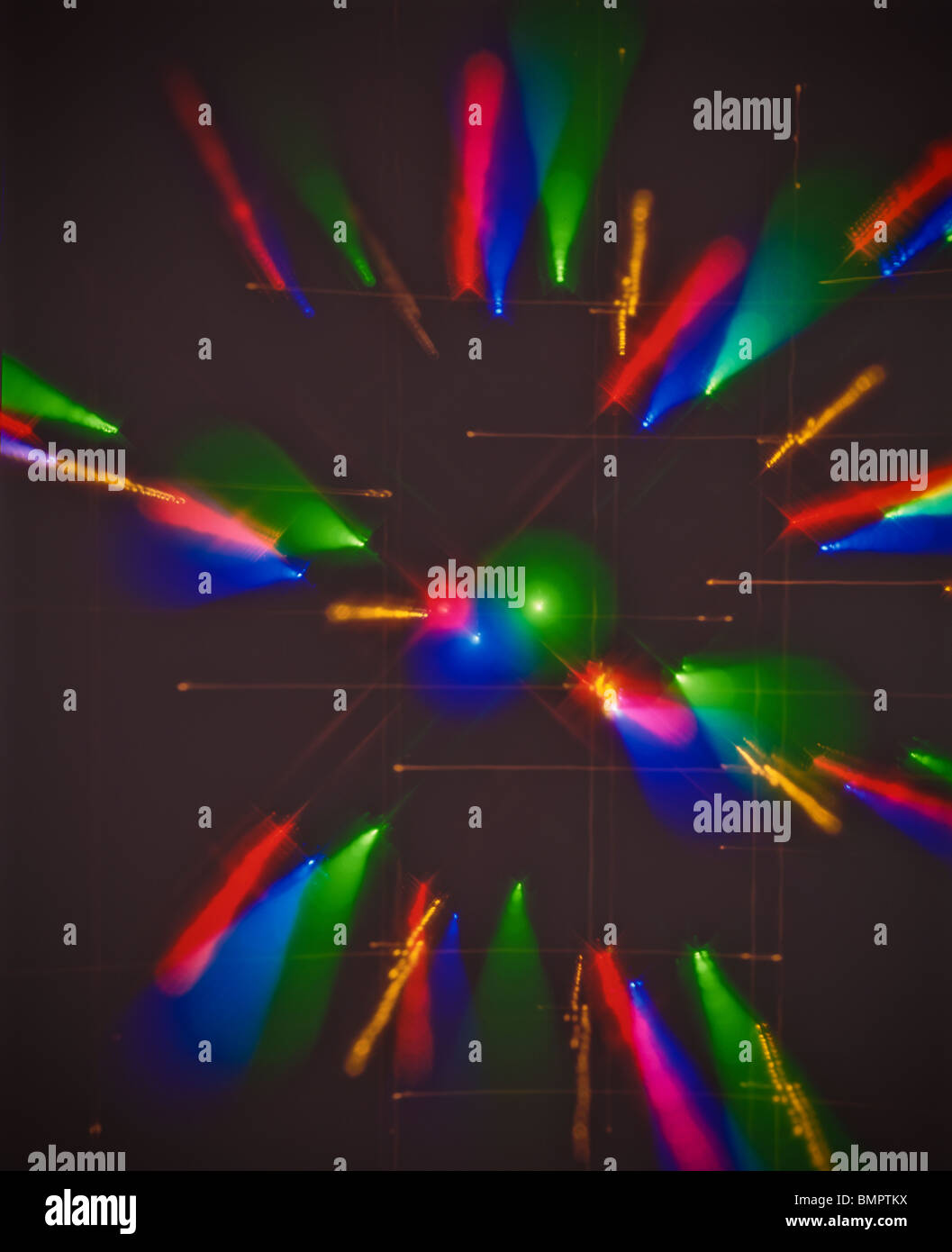 Abstract color light spectrum patterns, red, blue, green, yellow ...