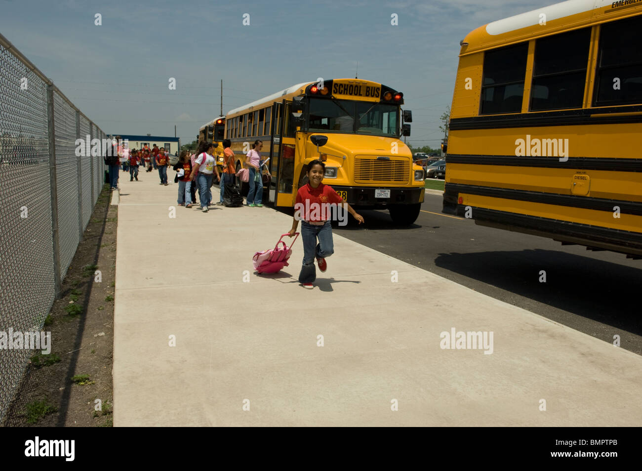 Boy run school bus hi-res stock photography and images - Alamy