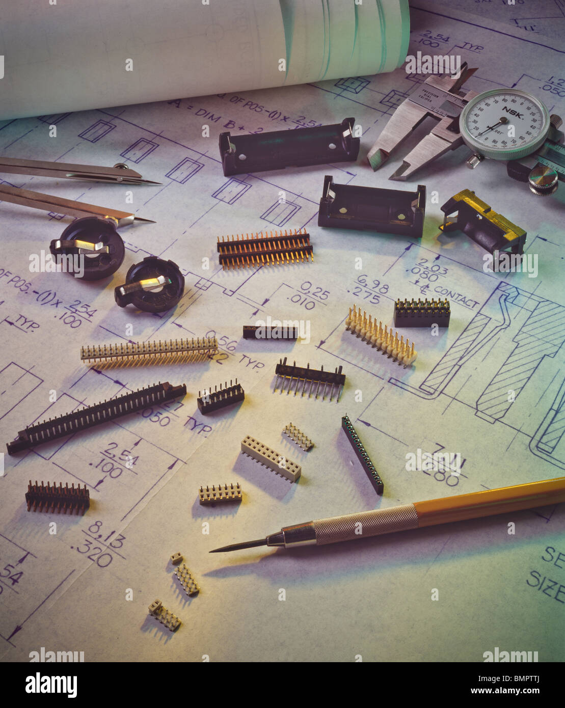 Industrial parts and plans for construction materials Stock Photo - Alamy