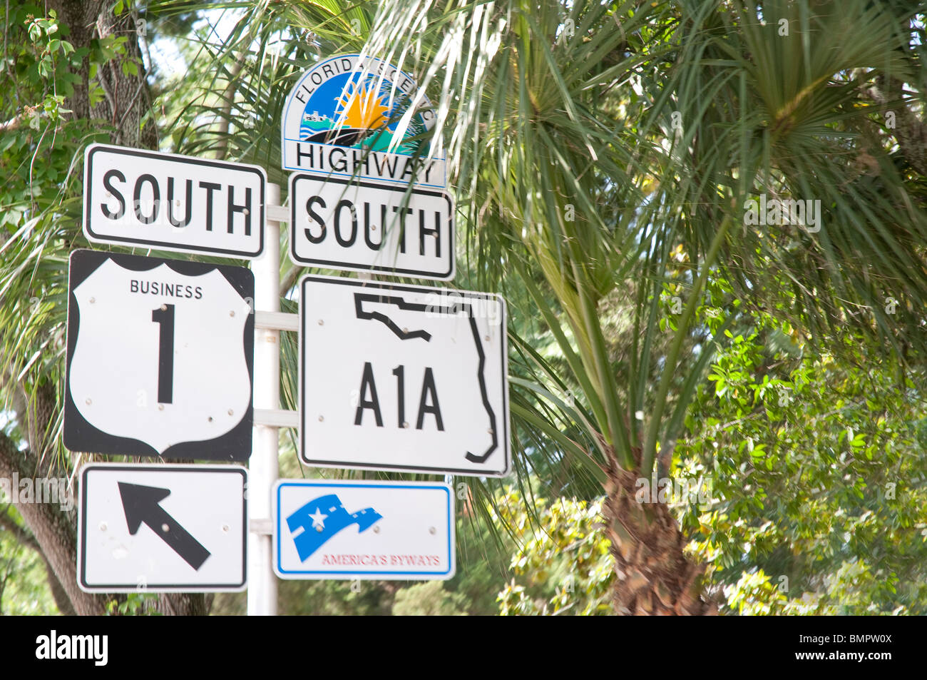 Highway One sign in St Augustine Florida USA Stock Photo - Alamy
