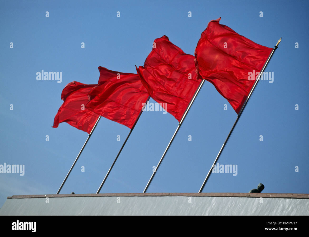 Four Red Flags in Beijing Stock Photo - Alamy