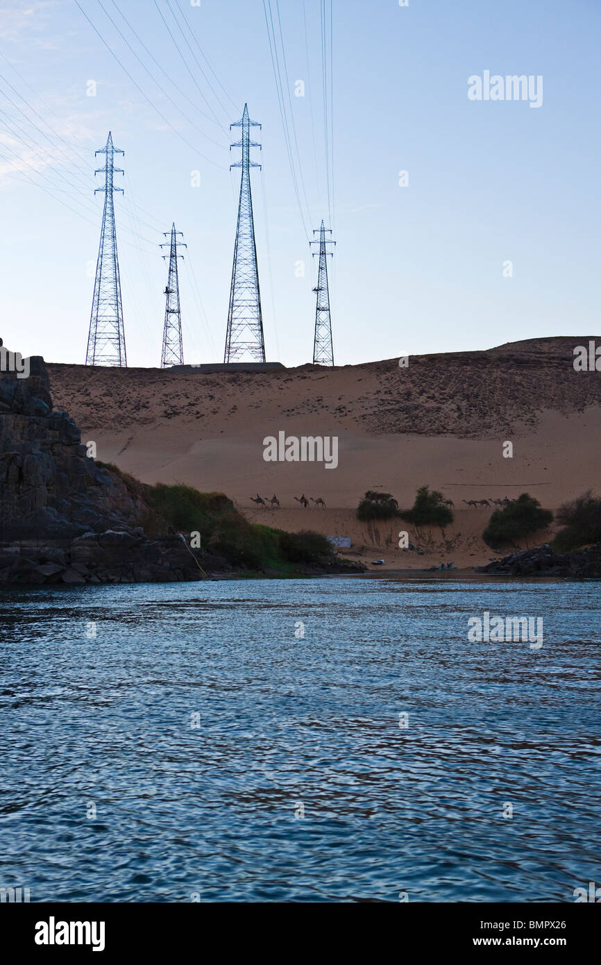 Egypt, Aswan,desertic hills on the Nile river Stock Photo - Alamy