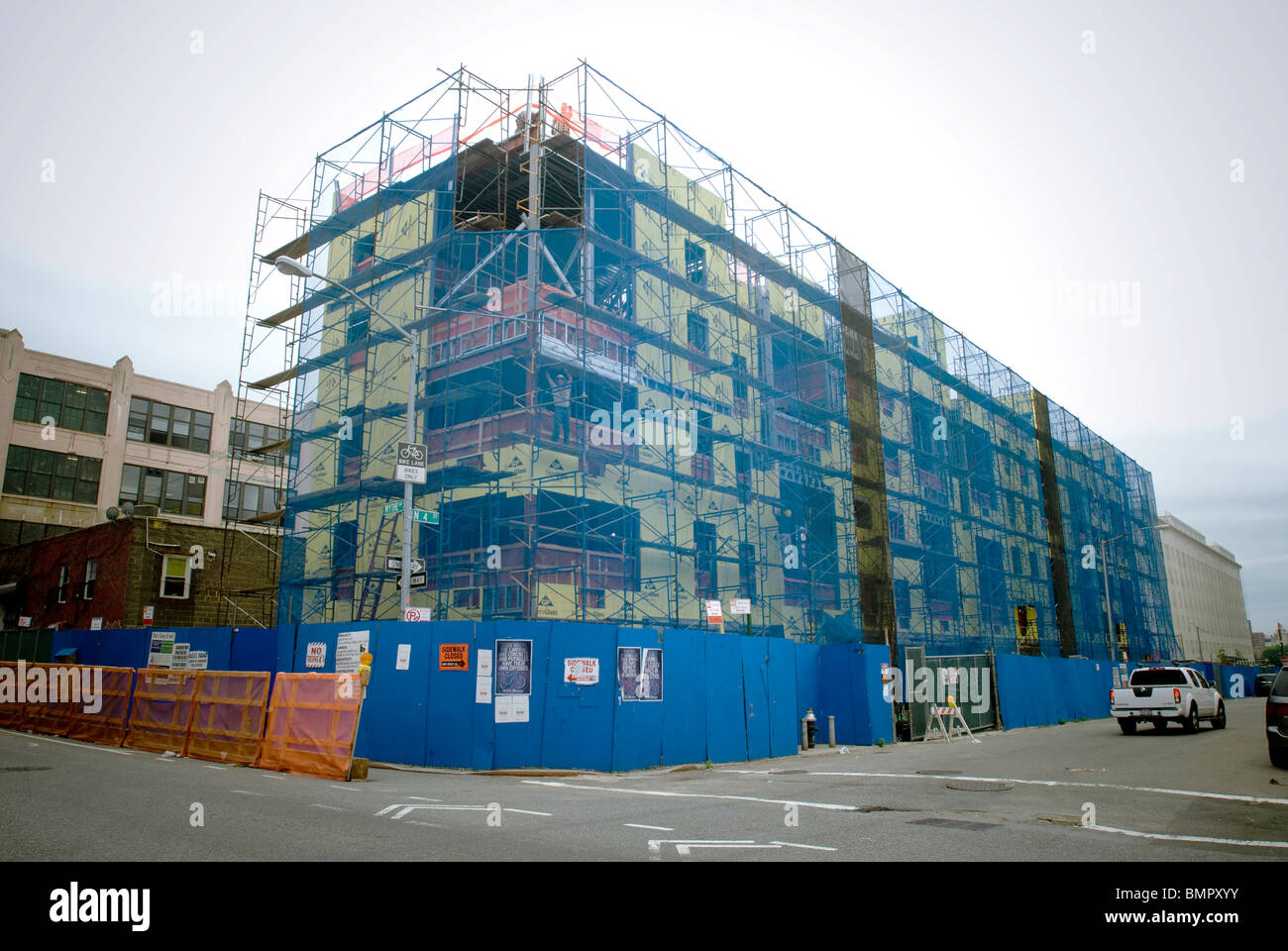 A construction project in the Wiliamsburg neighborhood of Brooklyn in ...