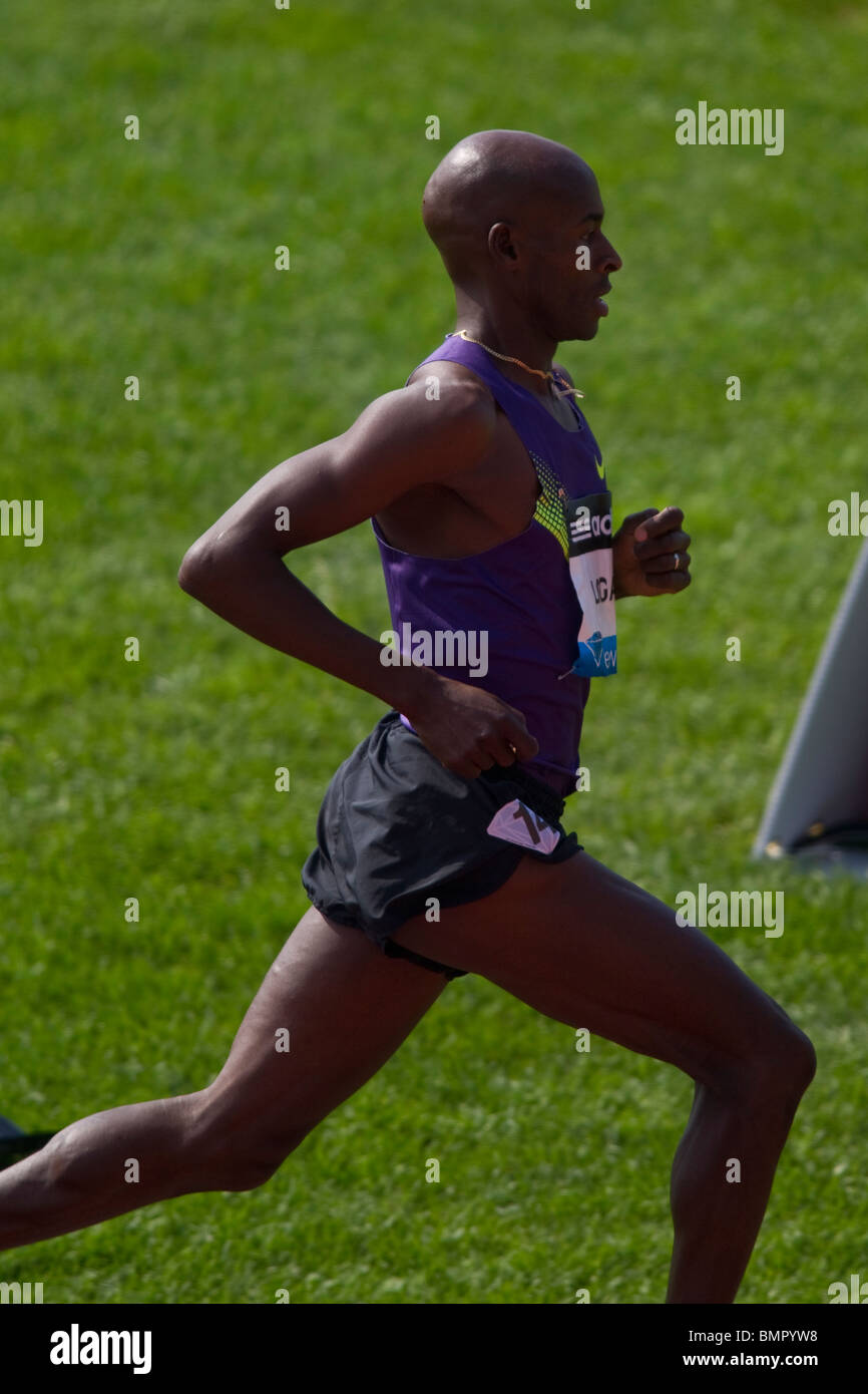 Bernard Lagat competing in the Men's 1500 meters at the New York Grand ...