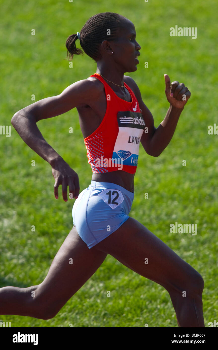 Nancy Jebet Langat (KEN) winner of the Women's 1500 meters at the New York Grand Prix, IAAF ...
