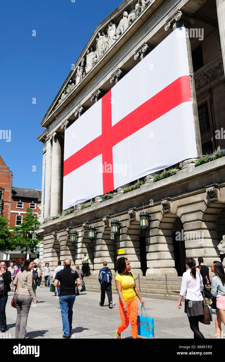 Nottingham Council Old Market Square Flying the English Flag of St ...