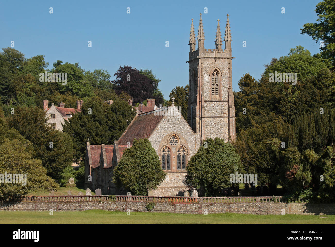 The Parish Church of St Nicholas, Chawton, Hampshire, UK. (Chawton was ...