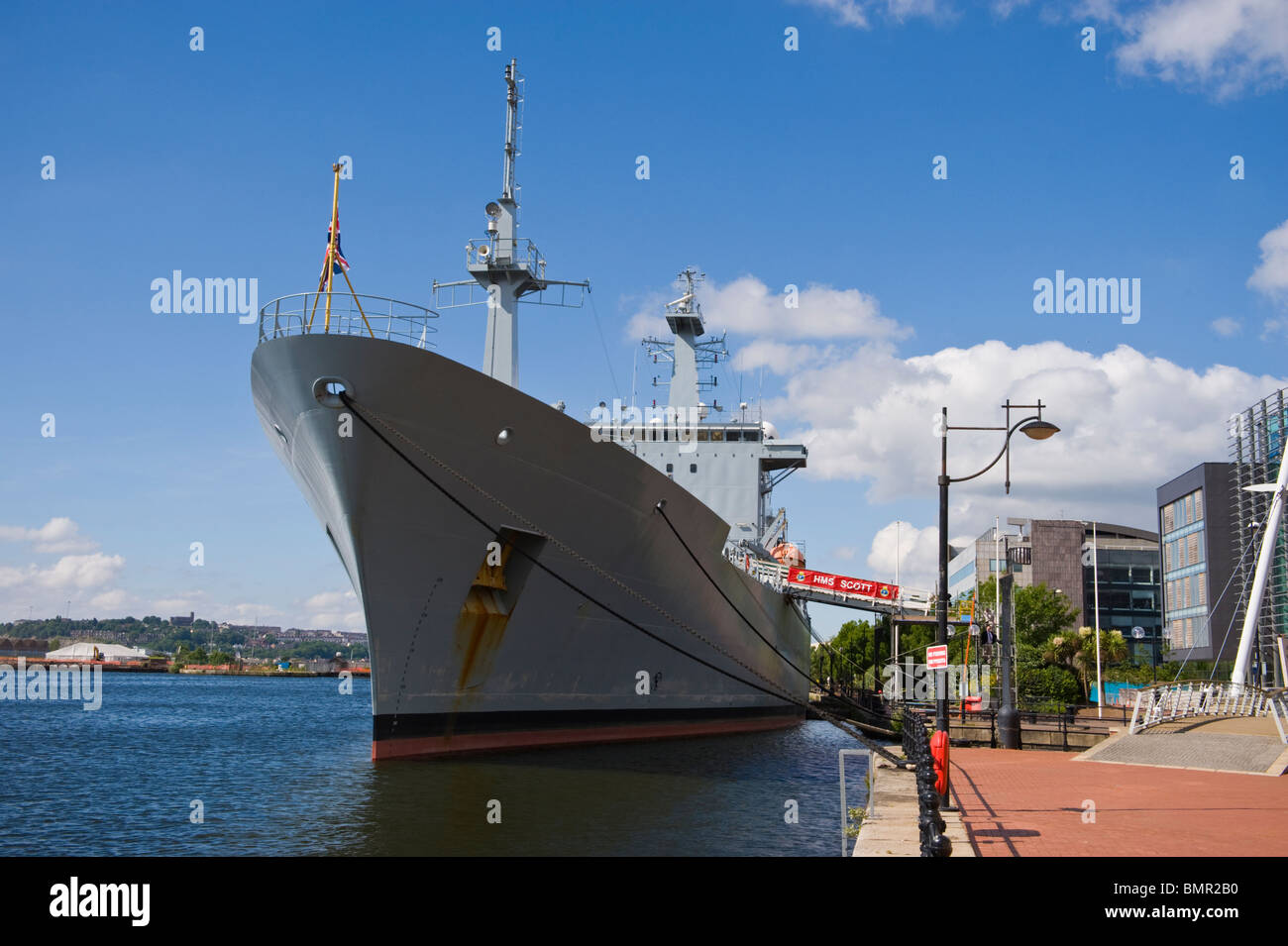 HMS Scott Royal Navy Ocean Survey Vessel moored in Cardiff Bay South ...