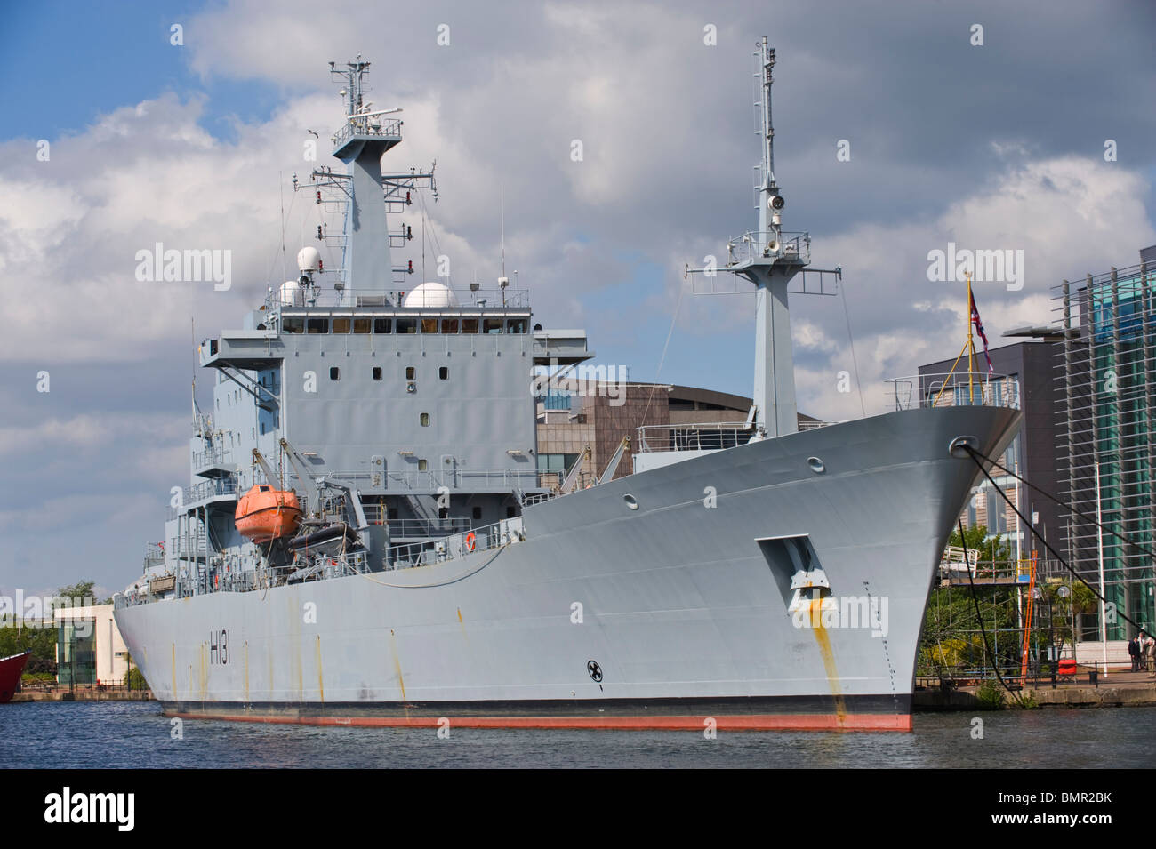 HMS Scott Royal Navy Ocean Survey Vessel moored in Cardiff Bay South ...